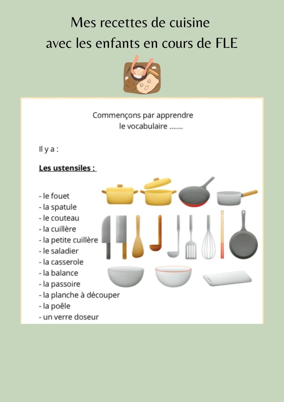 Mes recettes de cuisine avec les enfants en cours de FLE - La petite ...